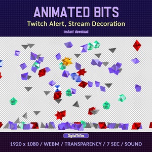 Animated Bits Twitch Alerts, Stream Decoration, Bits Raining, New ...