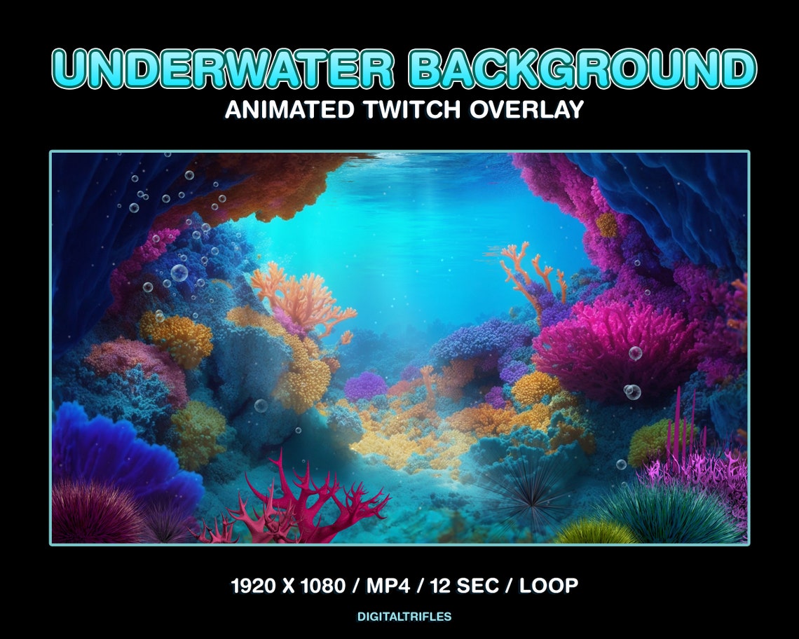 Underwater Animated Background, Colorful Twitch Overlay, Vtuber Stream ...