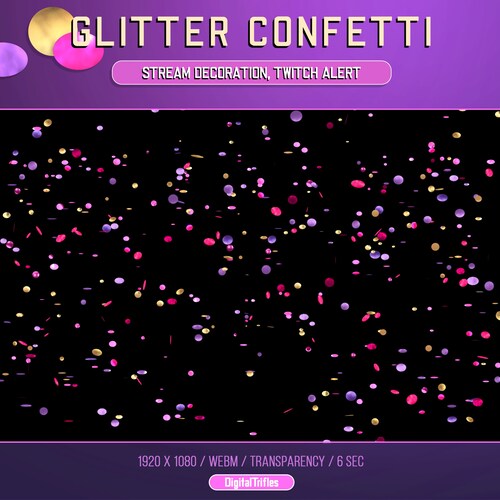 Animated Confetti Twitch Overlay Stream Decoration Streamer - Etsy