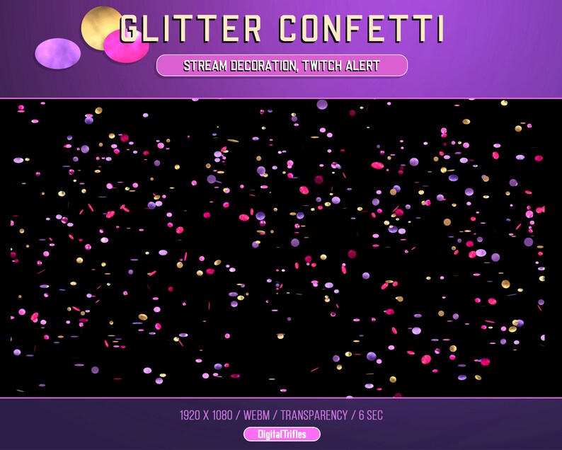 Twitch Confetti Overlay, Stream Alert, Animated Decoration, Festive ...