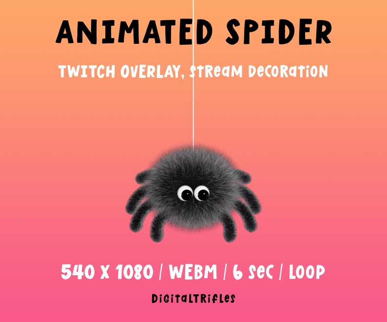 Animated Spider, Creepy and Funny Twitch Overlay, Loop Stream ...