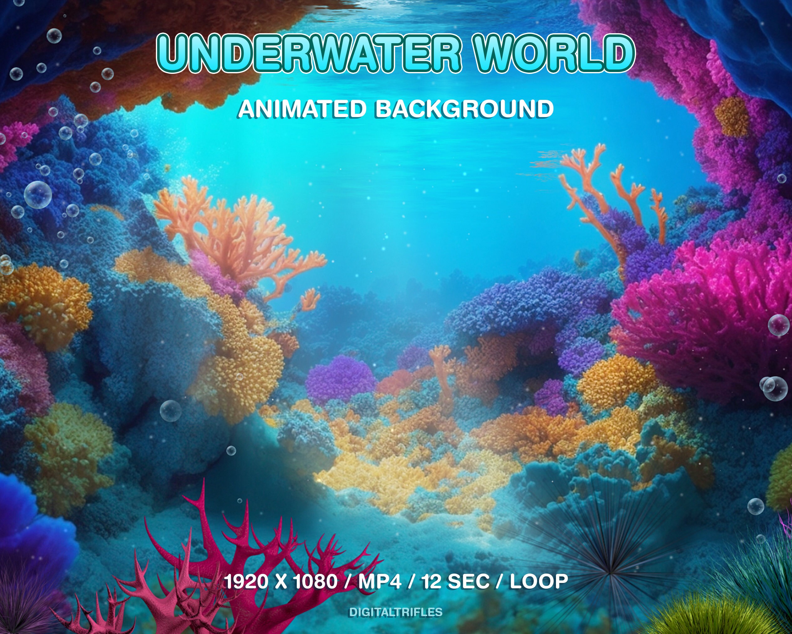 Underwater World, Animated Twitch Stream Background: Ocean, Sea ...
