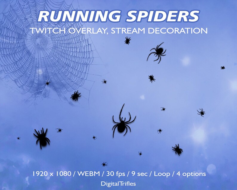 Running Spiders, Animated Twitch Overlays, Halloween Stream Assets ...