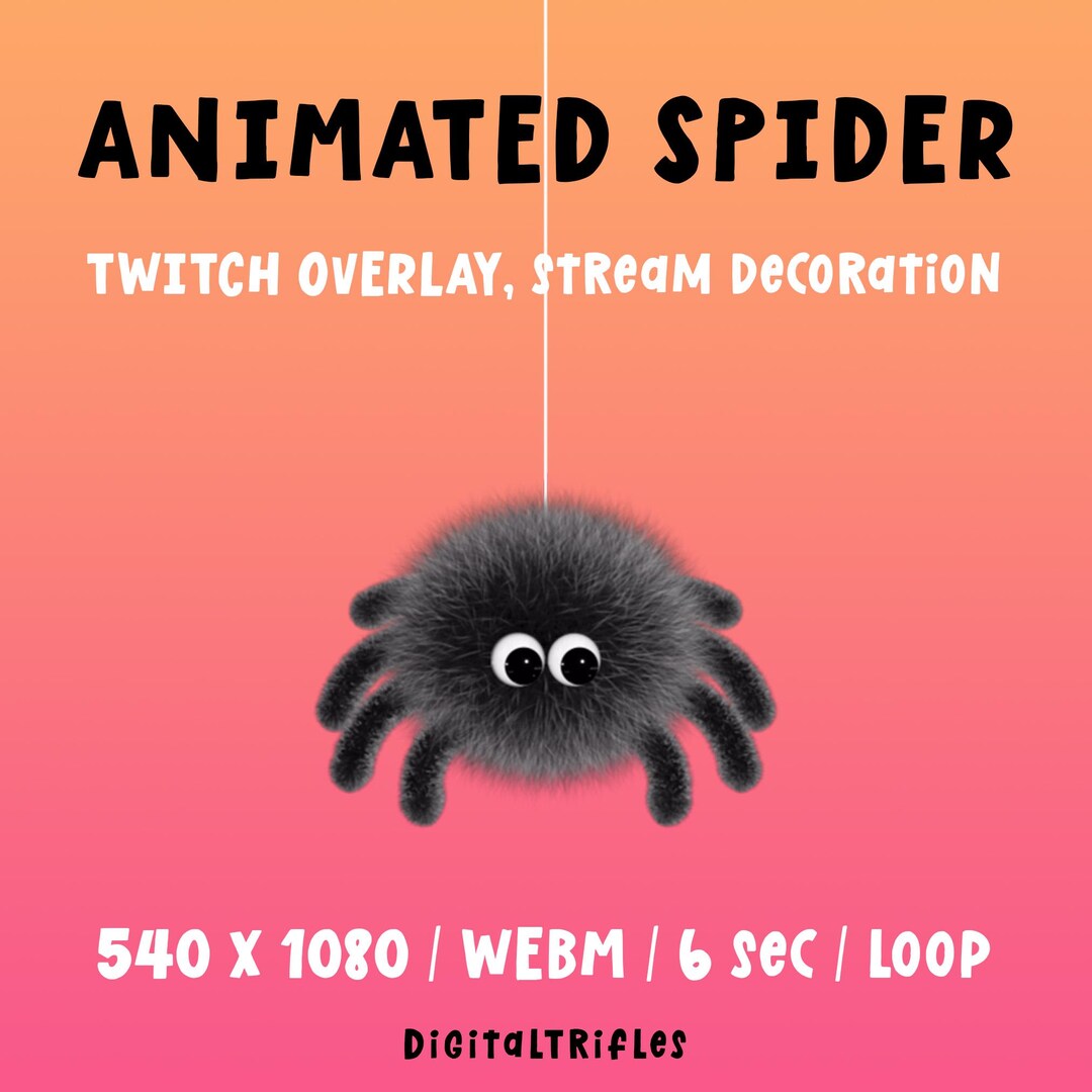 Animated Spider, Creepy and Funny Twitch Overlay, Loop Stream ...