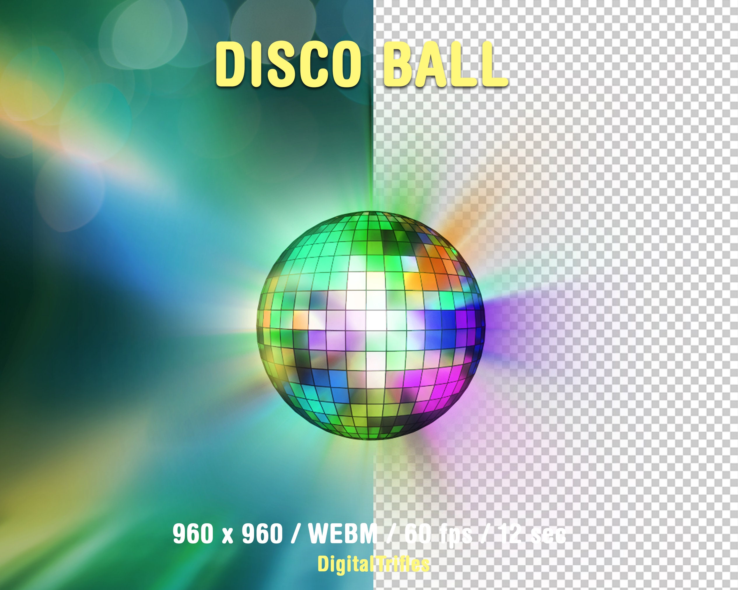 Spinning Disco Ball Twitch Overlay, Mirror Ball Stream Asset for ...