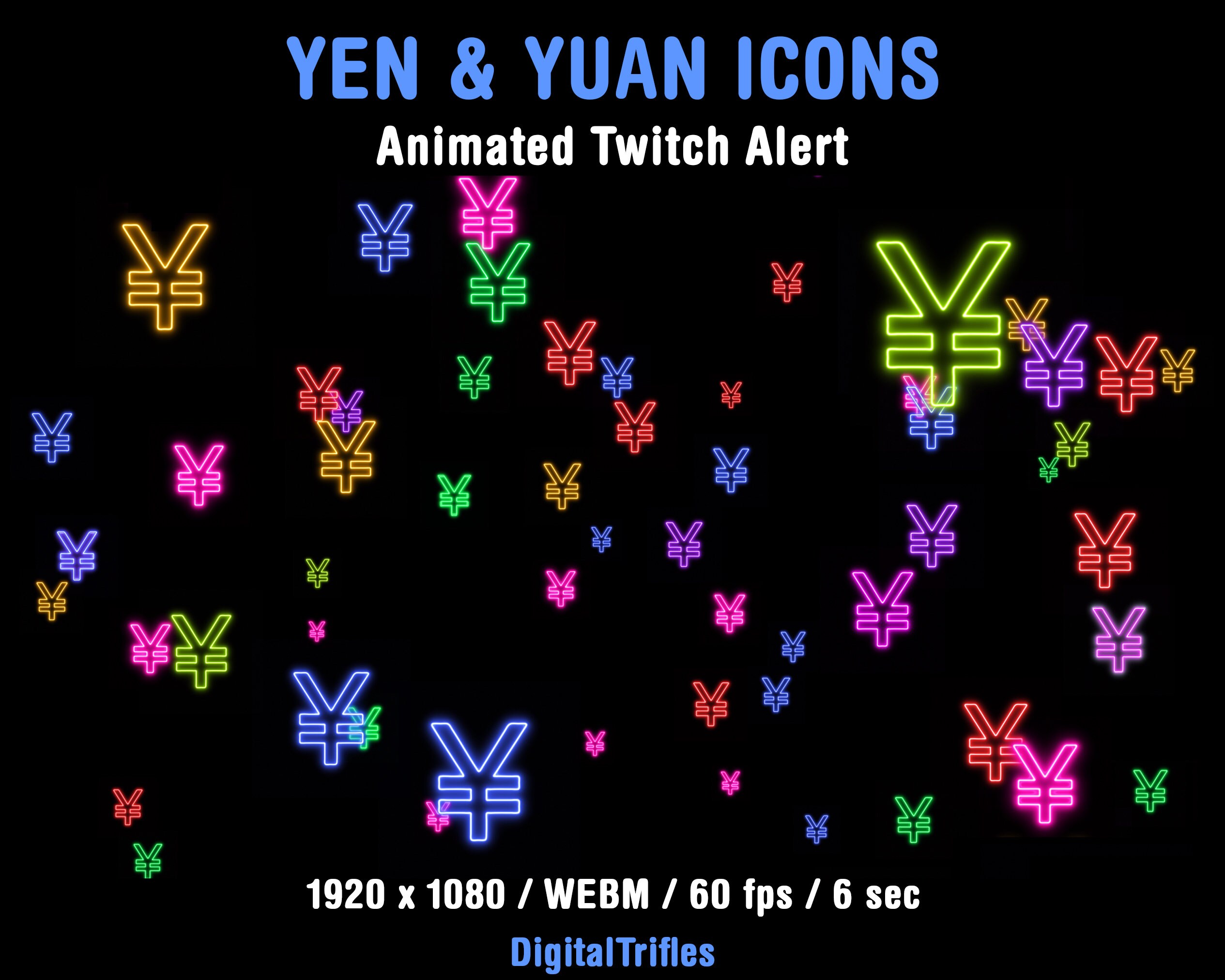 Yen and Yuan Sign Twitch Alert, Money Stream Decoration, Japanese and ...