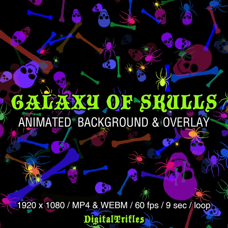 Animated Horror Stream Overlay and Scary Virtual Background, Flying ...