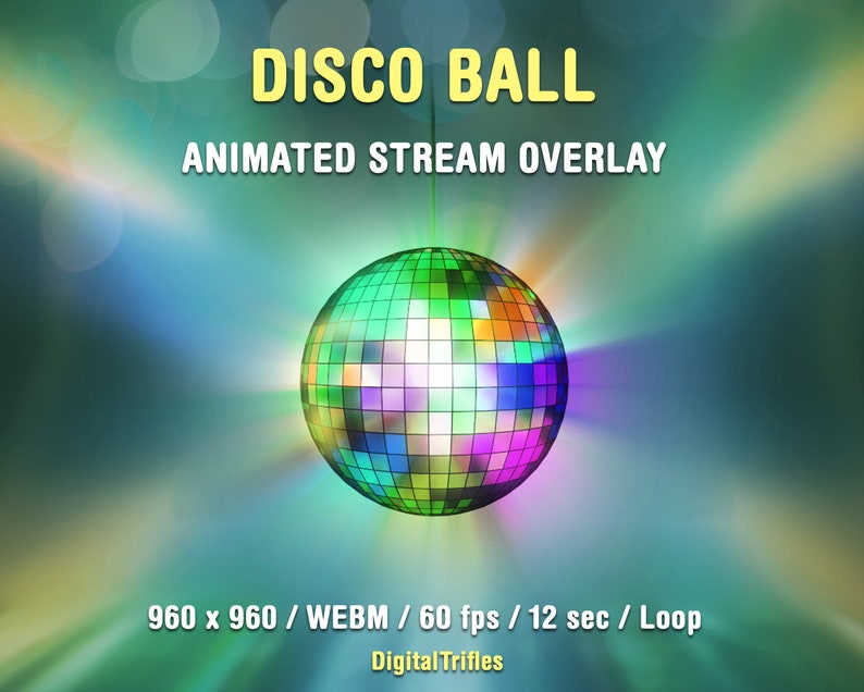 Spinning Disco Ball Twitch Overlay, Mirror Ball Stream Asset for ...
