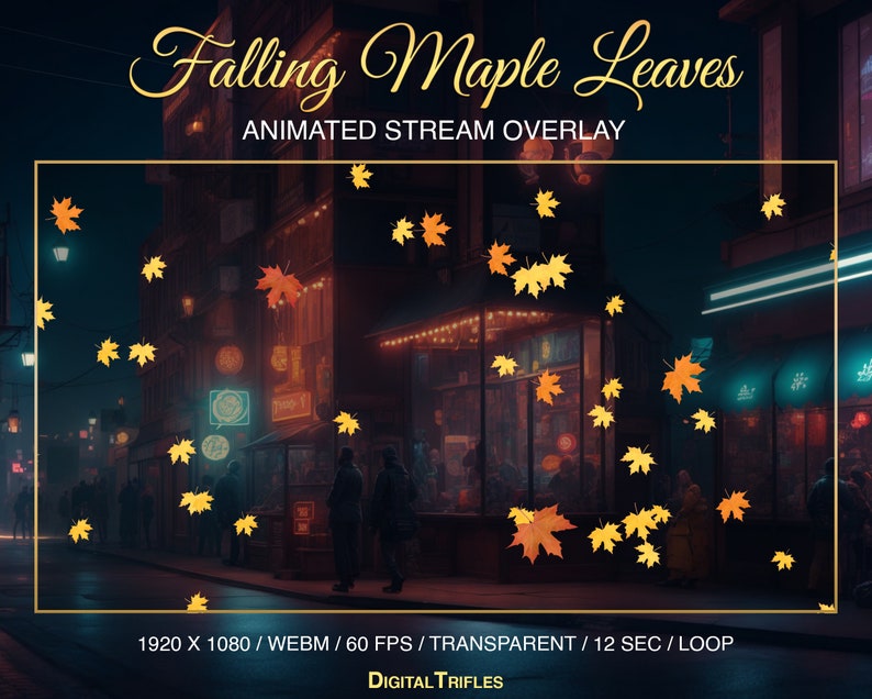 Falling Maple Leaves, Animated Twitch Overlay, Fall Vtuber Background ...