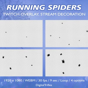 Running Spiders, Animated Twitch Overlays, Halloween Stream Assets ...