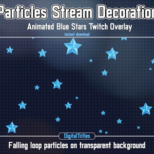 Blue Stars Twitch Overlay, Animated Stream Decoration, Falling Starry ...