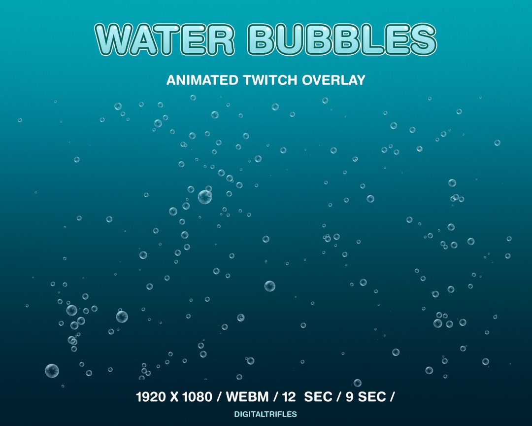 Animated Water Bubbles, Twitch Overlay, Air Bubbles Underwater Decor ...