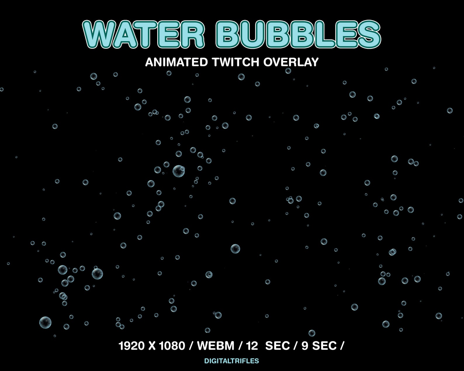 Animated Water Bubbles, Twitch Overlay, Air Bubbles Underwater Decor ...