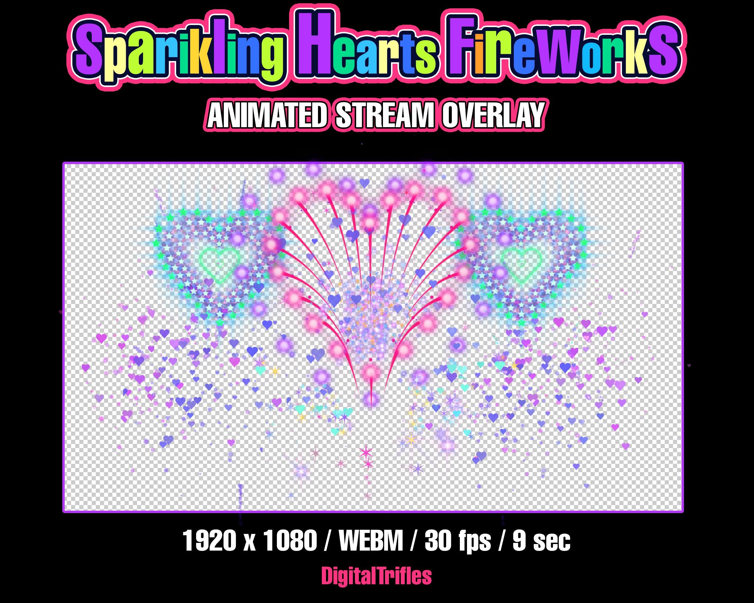 Animated Sparkling Fireworks, Twitch Alert, Stream Overlay, Glowing ...