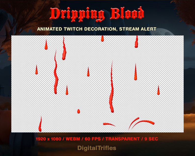 Dripping Blood Animated Halloween Overlay Horror Twitch - Etsy
