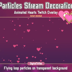 Pink Hearts Twitch Overlay, Valentine Stream Decoration, 3 Animated ...