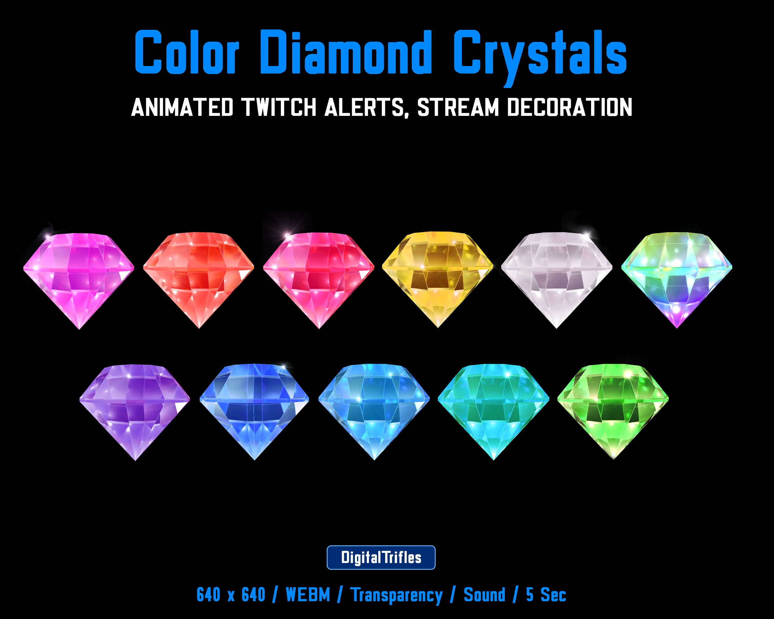 Animated Sparkle Crystals Twitch Alerts, Stream Decorations, Twitch ...