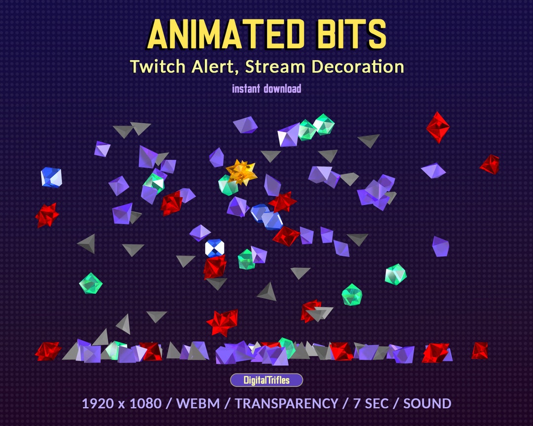 Animated Bits Twitch Alerts, Stream Decoration, Bit Dono Raining, New ...