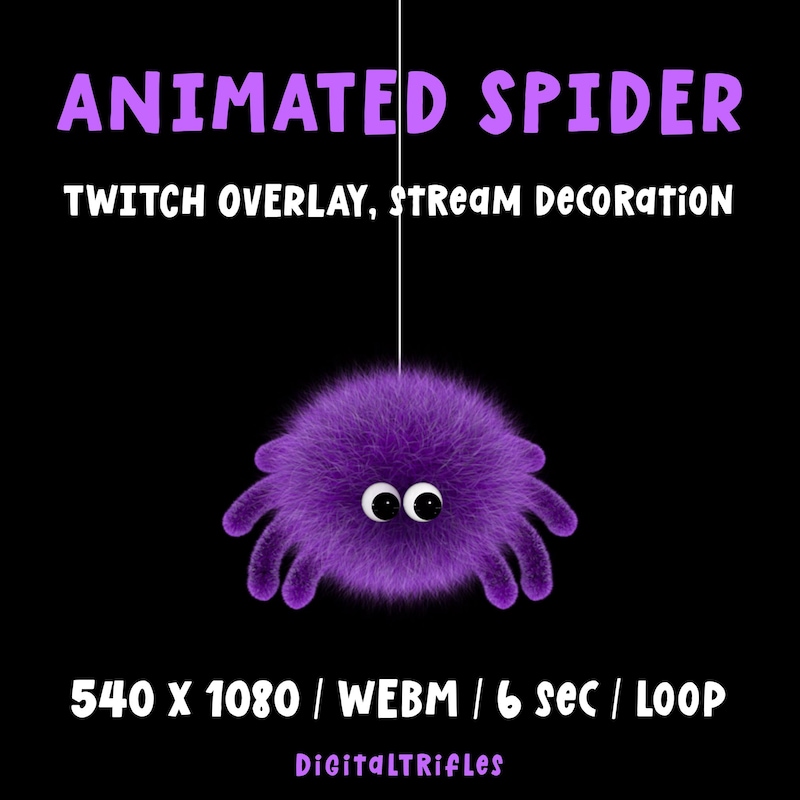 Purple Animated Spider - Etsy