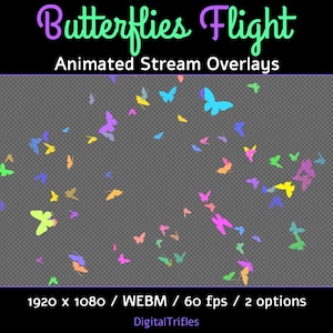 Butterflies Flight Twitch Overlays, Animated Stream Decoration ...