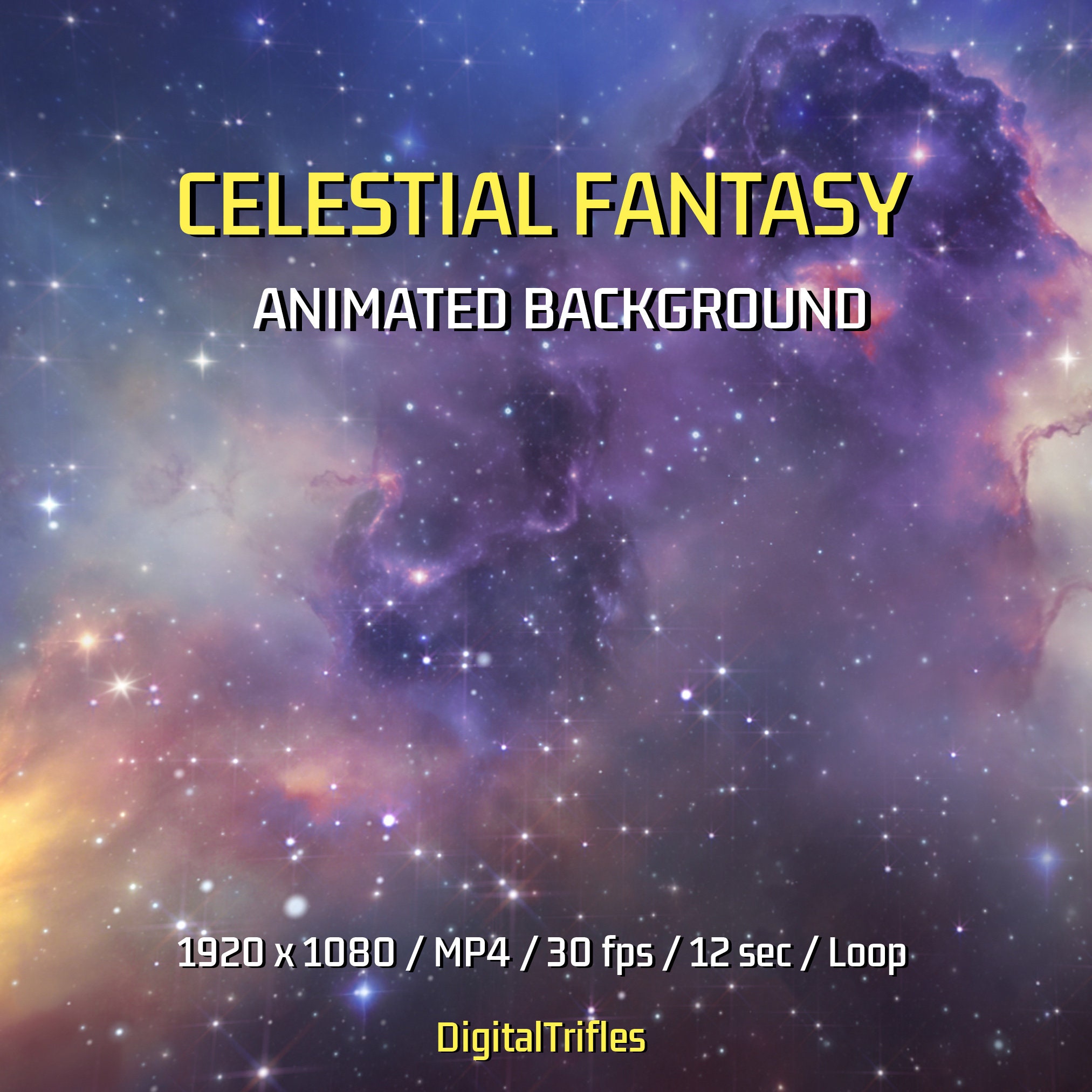 Celestial Animated Background, Space Vtuber Background, Fantasy Twitch ...