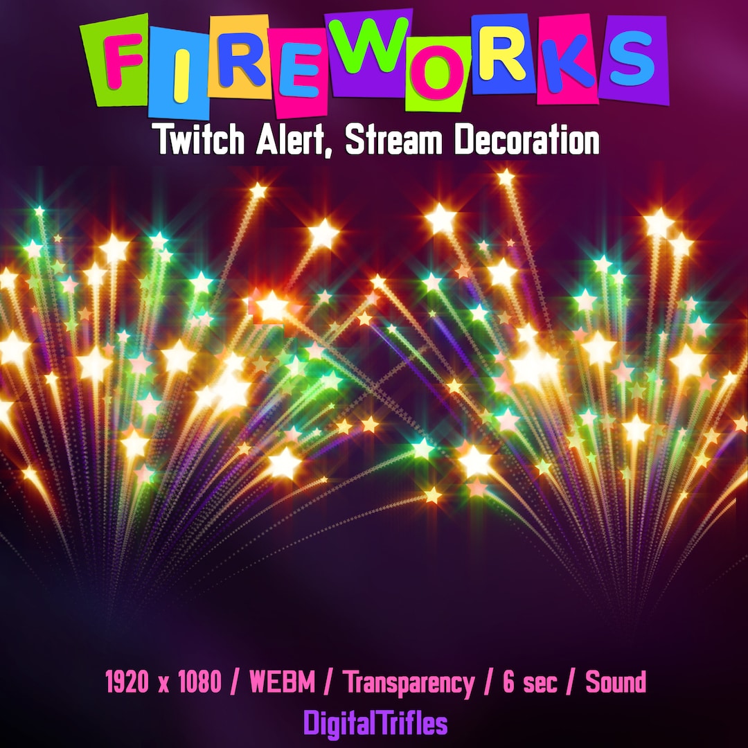 Fireworks Twitch Alert, Animated Stream Overlay, 4th July, New Year ...