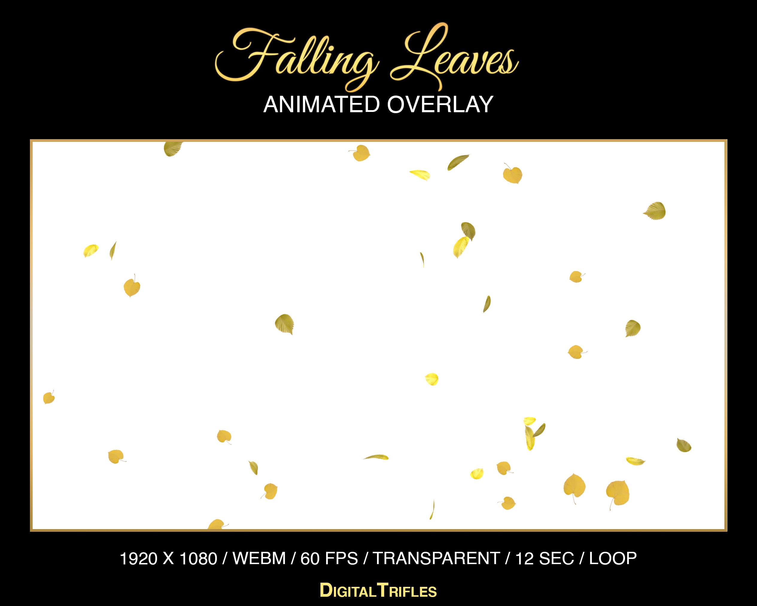 Twitch Overlay Falling Yellow Leaves, Fall Animated Vtuber Asset, Cozy ...