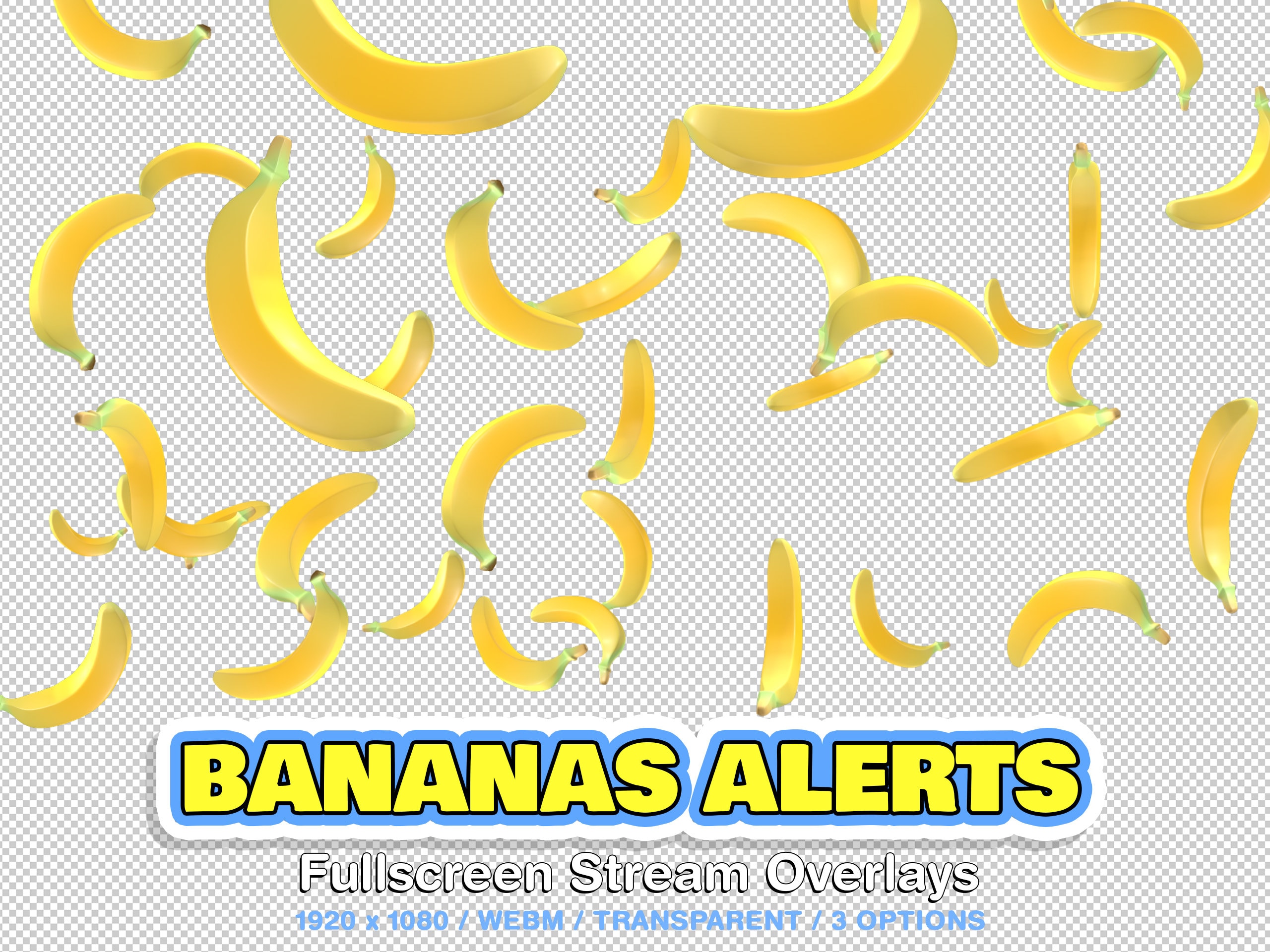 Cute Twitch Alerts, Banana Animated Stream Overlay, 3D, Full Screen ...
