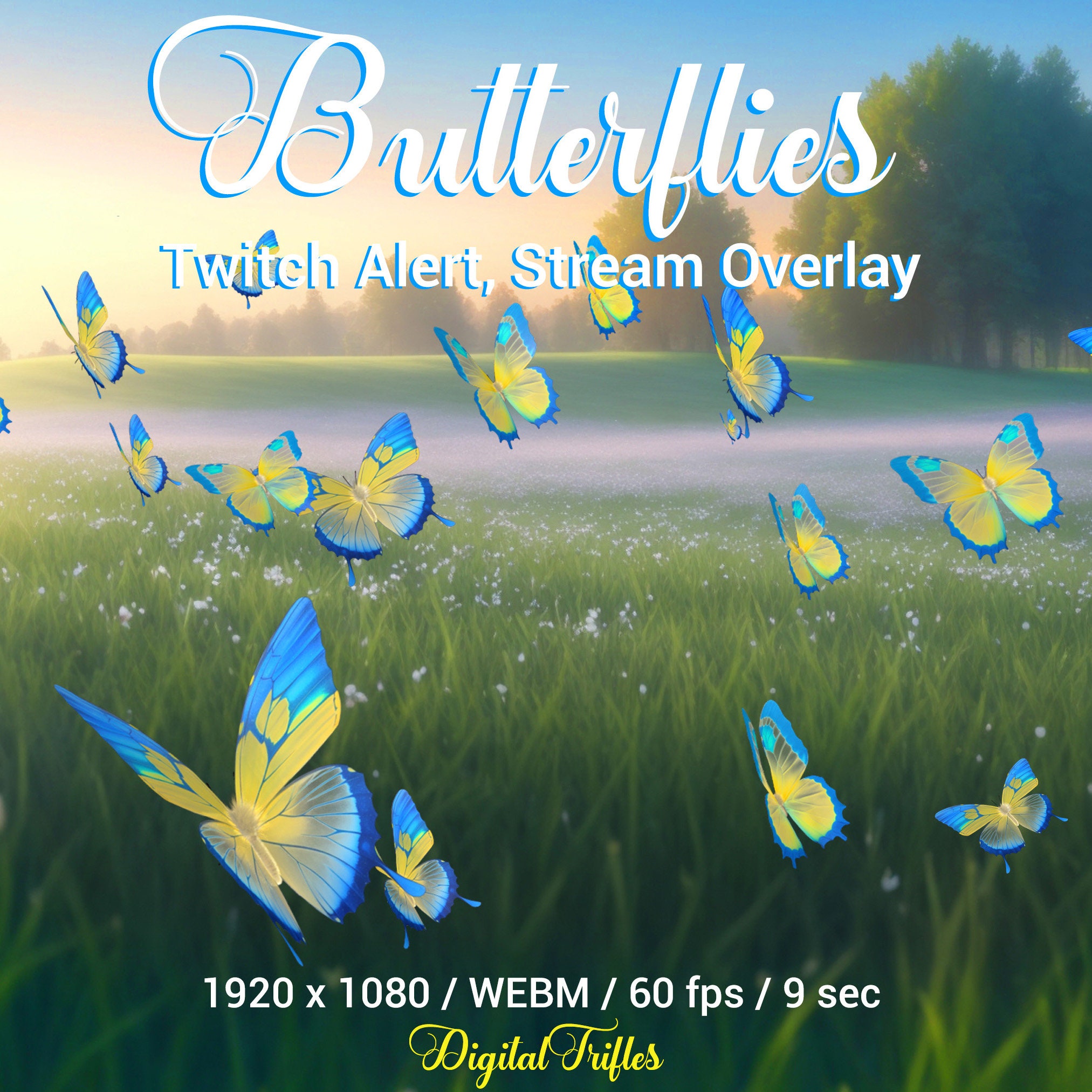 Animated Butterfly Twitch Overlay, Stream Alert and Full-screen Decor ...