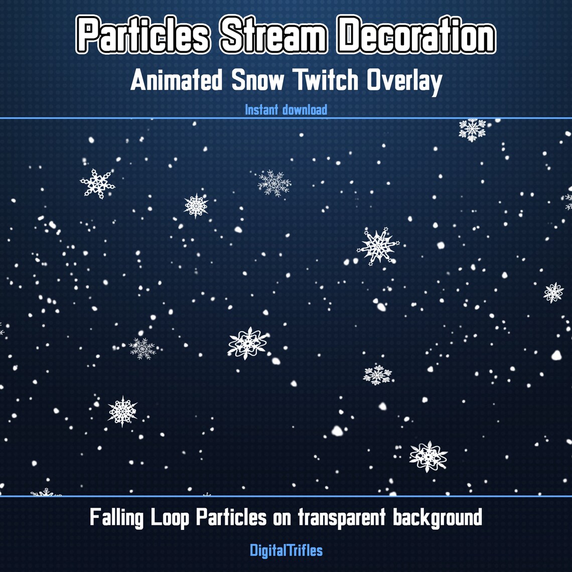 Animated Snow Stream Decoration, Christmas Twitch Overlay, Winter Snow ...