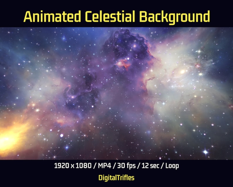 Celestial Animated Background, Space Vtuber Background, Fantasy Twitch ...