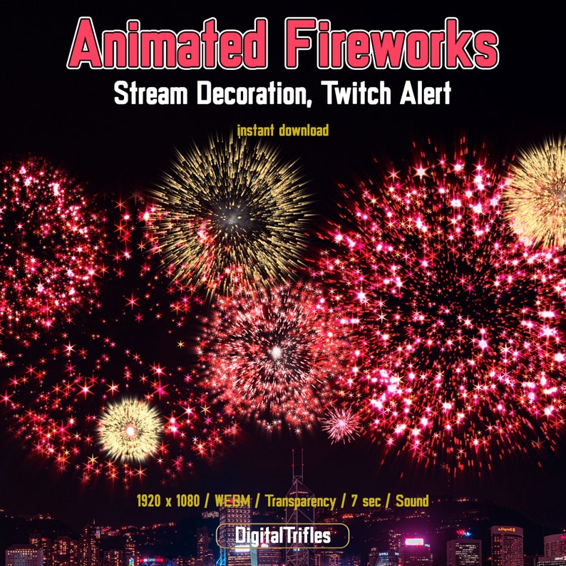 Animated Fireworks, Twitch Alert, Stream Decoration, Full Screen ...