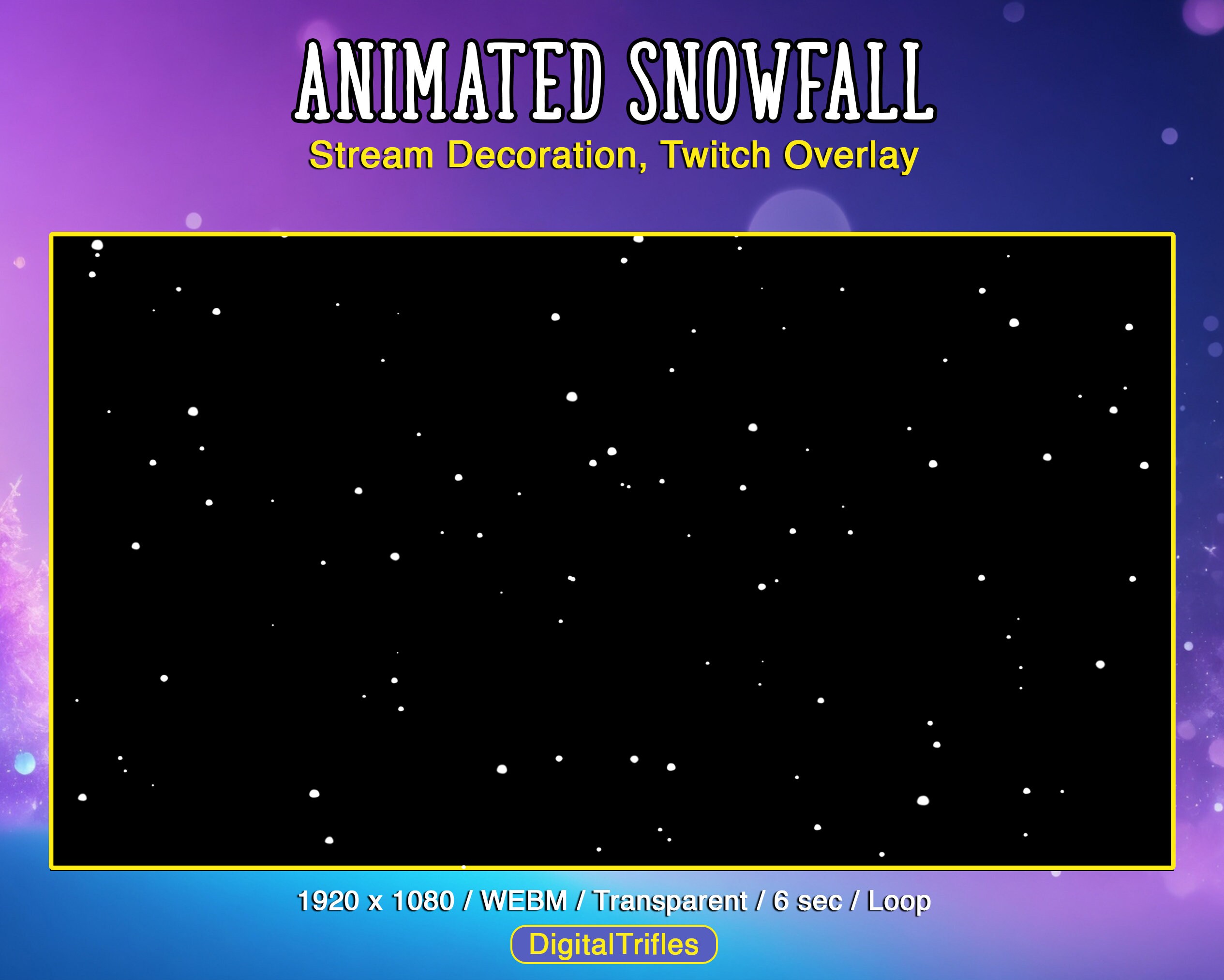 Christmas Snow Twitch Overlay, Stream Decoration Animated Winter ...