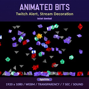 Animated Bits Twitch Alerts, Stream Decoration, Bits Raining, New ...
