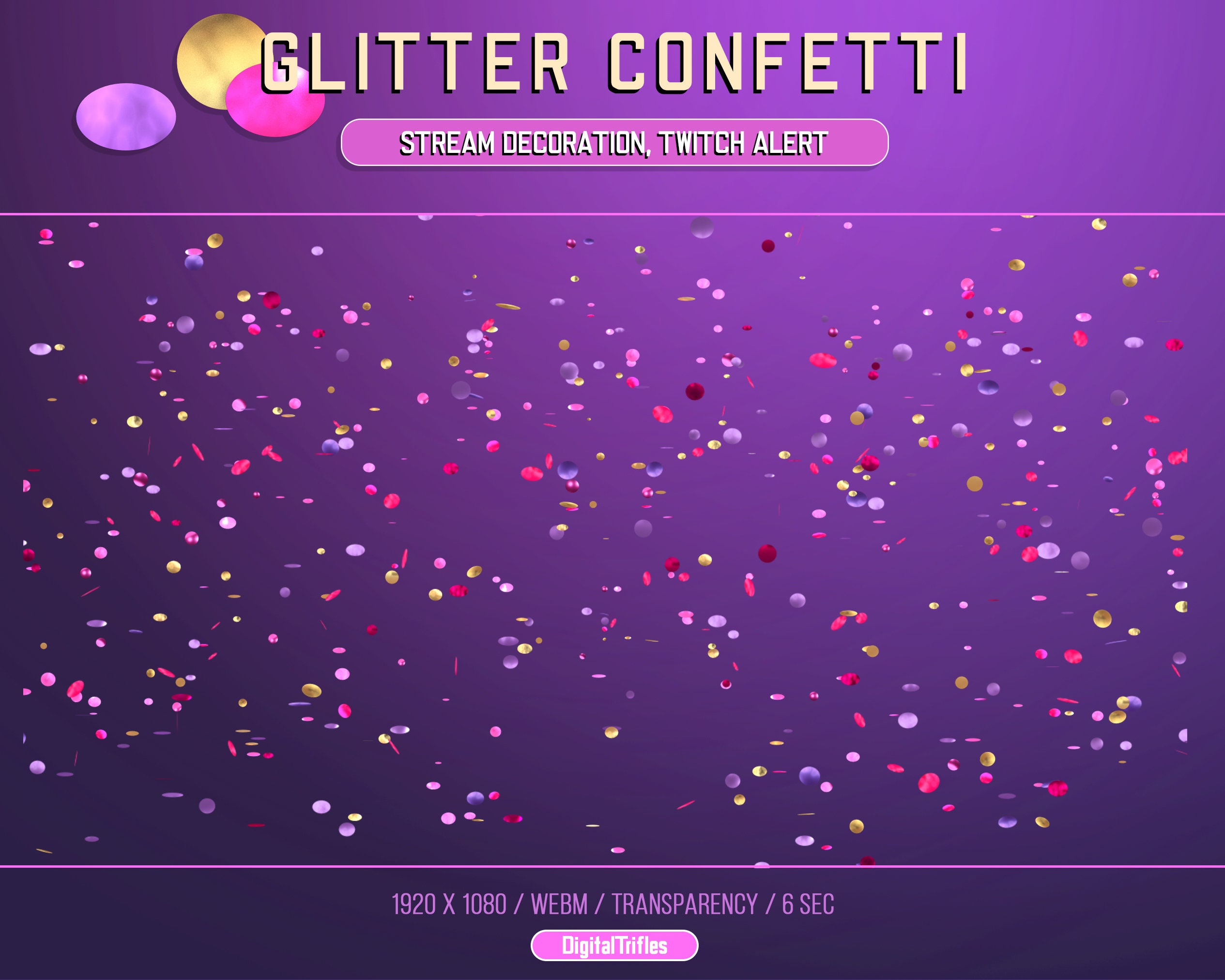 Twitch Confetti Overlay, Stream Alert, Animated Decoration, Festive ...