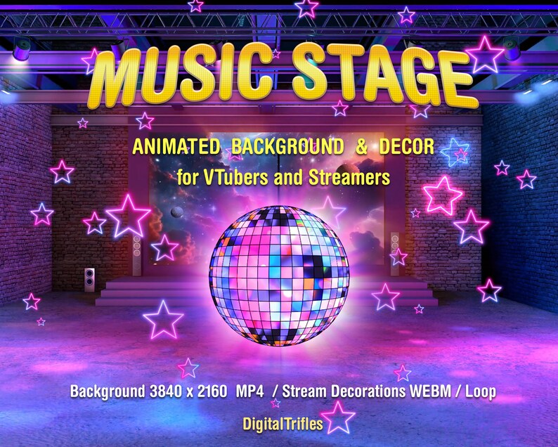Animated Vtuber Background, Music Stage and Decor, Twitch Stream Assets ...