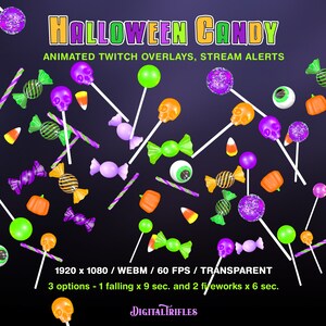 Animated Halloween Candy Twitch Overlays, Stream Alerts, Trick or Treat ...
