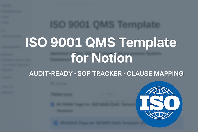 ISO 9001 QMS Template: Audit-ready Notion Quality Management System - Etsy