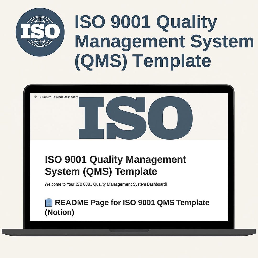 ISO 9001 QMS Template: Audit-ready Notion Quality Management System - Etsy