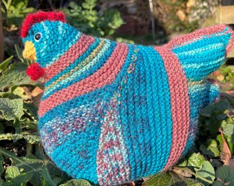 Knit Chicken, Emotional Support Chicken, Knitted Chicken, Barnyard ...