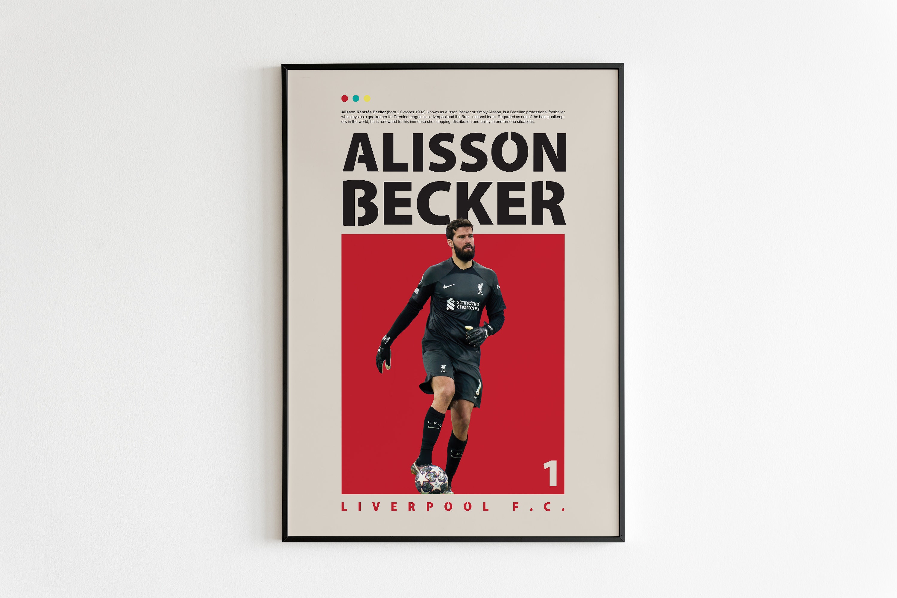 Alisson Becker Poster, Liverpool Poster, Alisson Becker Print Art ...