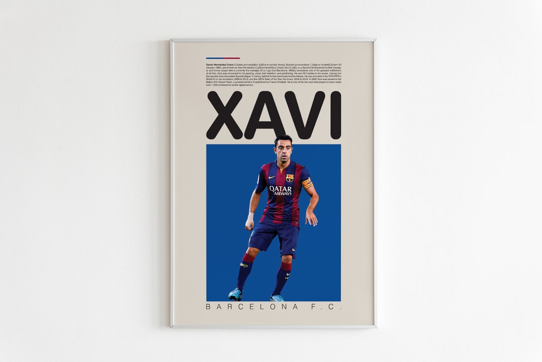 Xavi Poster Barcelona Poster Minimalist Xavi Print Art - Etsy