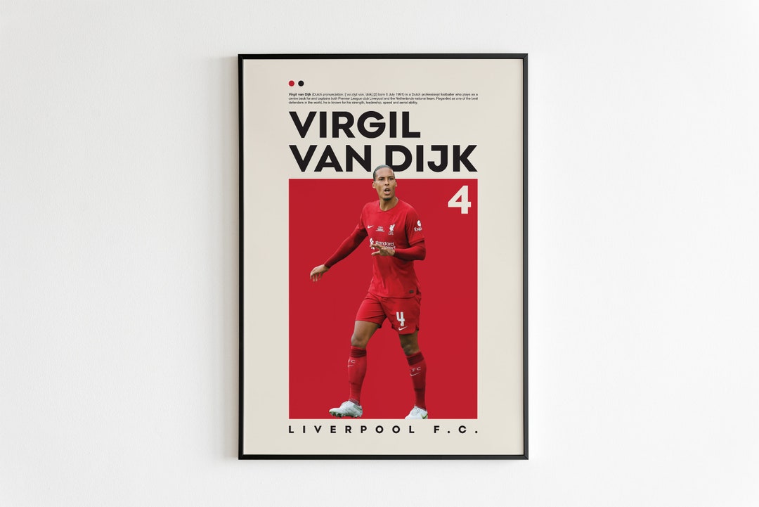Virgil Van Dijk Poster, Liverpool Poster, Virgil Van Dijk Print Art ...