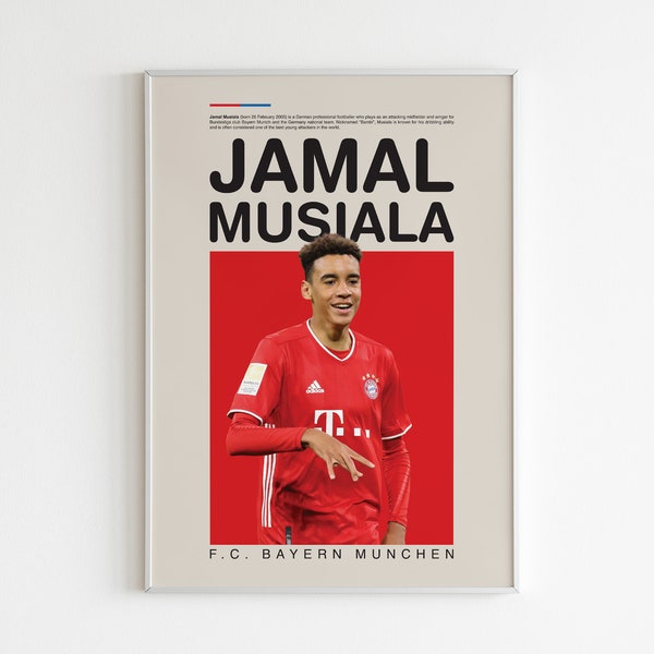 Jamal Musiala Soccer Wall Art - Etsy UK