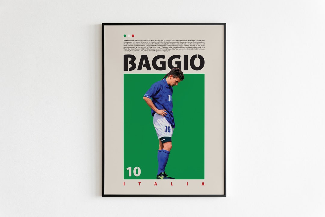 Roberto Baggio Poster Italy Poster Minimalist Roberto Baggio - Etsy UK