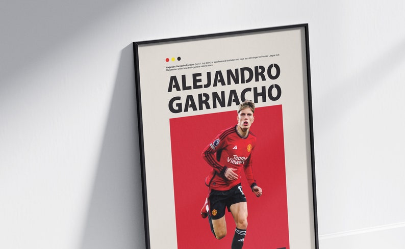 Alejdro Garnacho Poster, Manchester United Poster, Garnacho Print Art ...