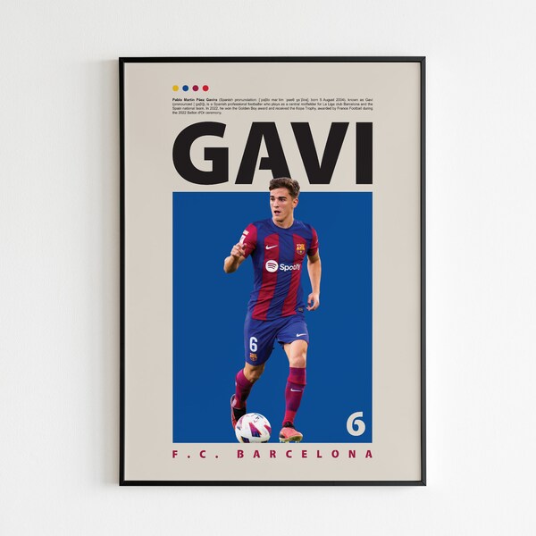 Gavi Barcelona Print - Etsy