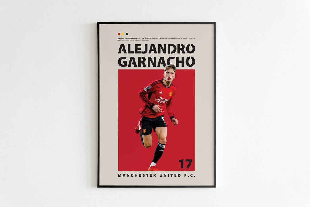 Alejdro Garnacho Poster, Manchester United Poster, Garnacho Print Art ...