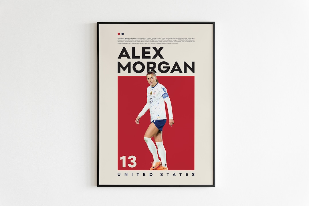 Alex Morgan Poster, USA Poster, Alex Morgan Druckkunst, Büro Wandkunst ...