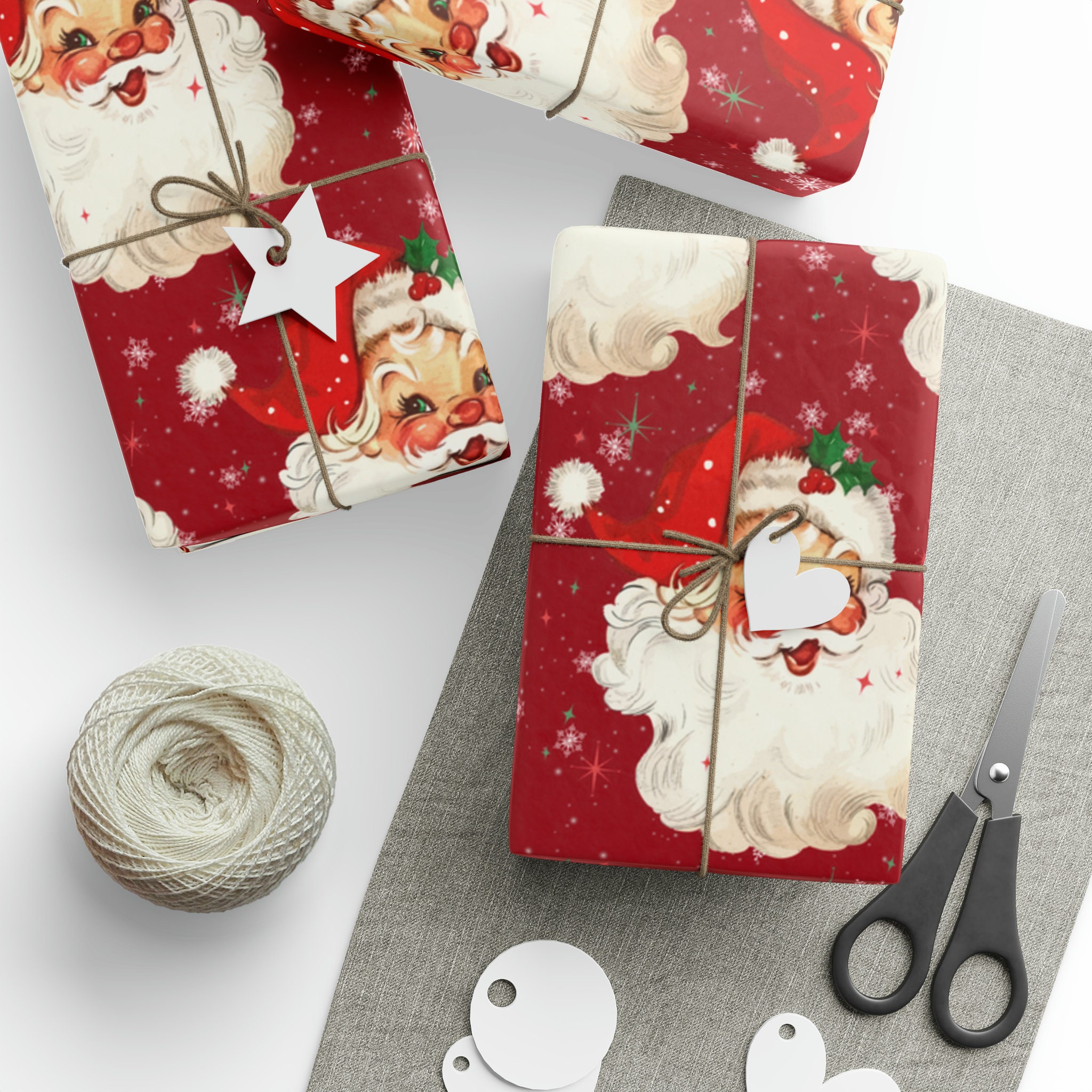 Santa Personalized Christmas Wrapping Paper | Vintage Looking Santa ...